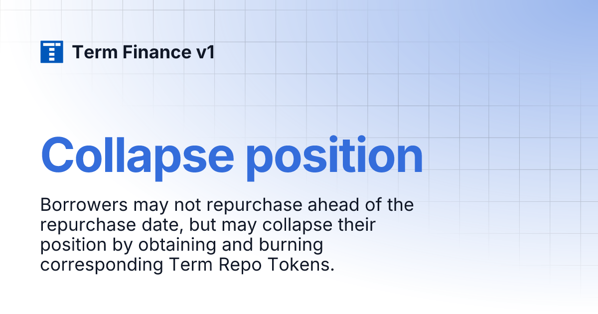 Collapse position | Term Finance v1
