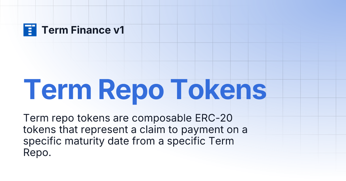 Term Repo Tokens | Term Finance v1